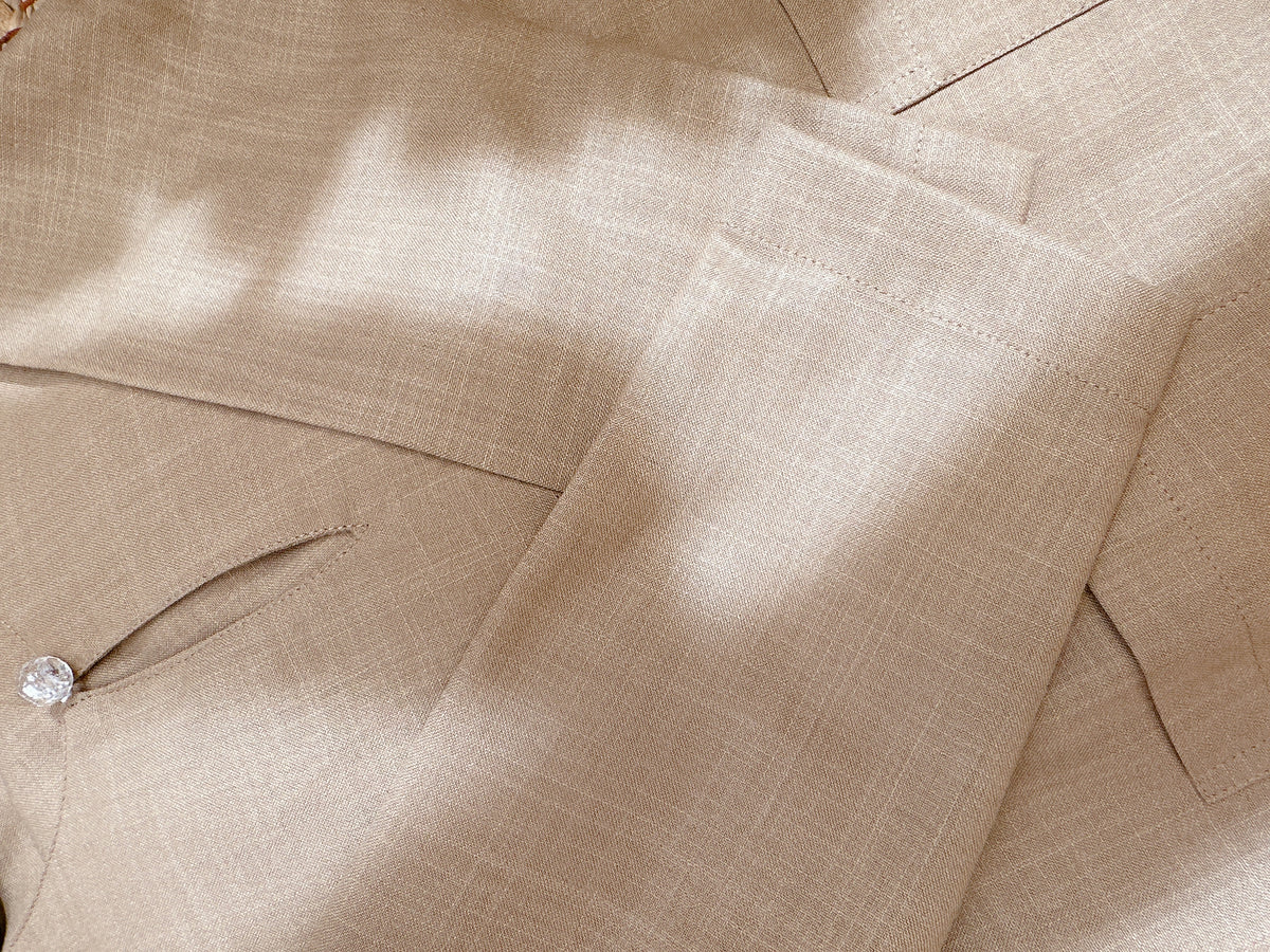 2025 Ari Boy Set In Milk Tea Brown Cotton Linen – ChinonetKita